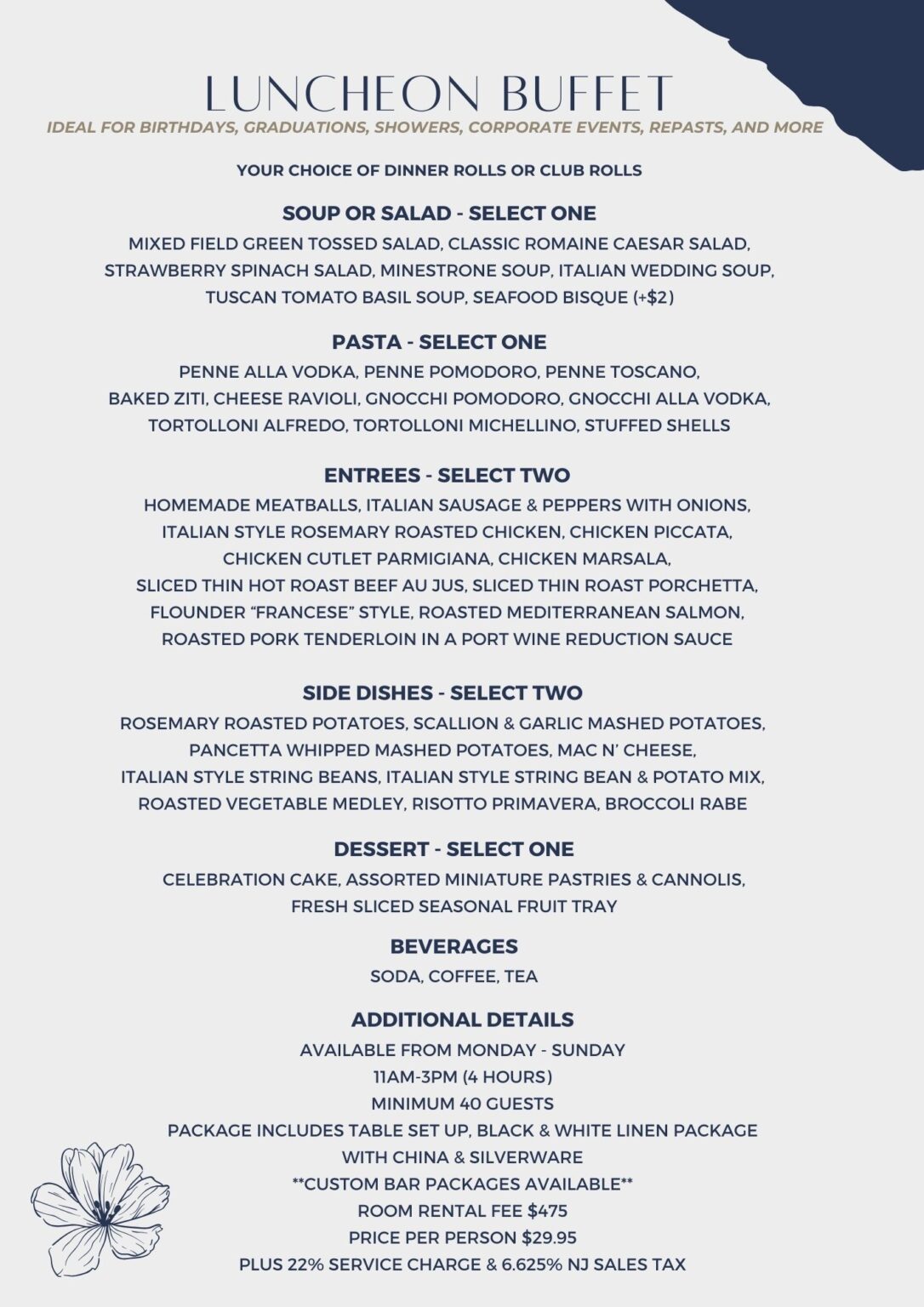 Banquet Packages | Maria’s By DiPaolo’s